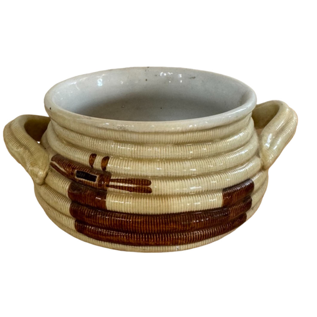 Made In Italy Native American Style Basket With Deer