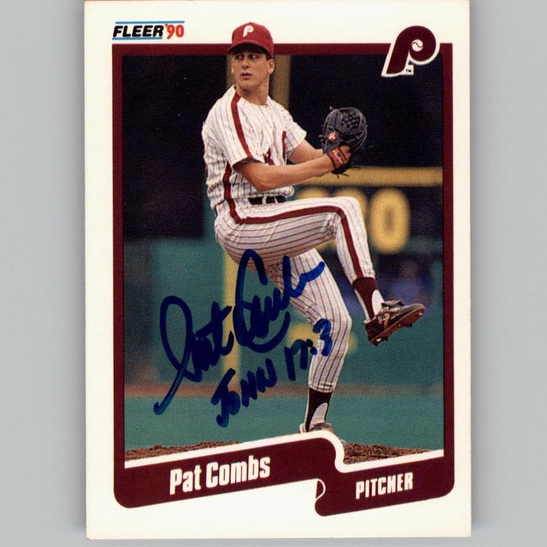 Pat Combs Signed Philadelphia Phillies 1990 Fleer Baseball Card #553