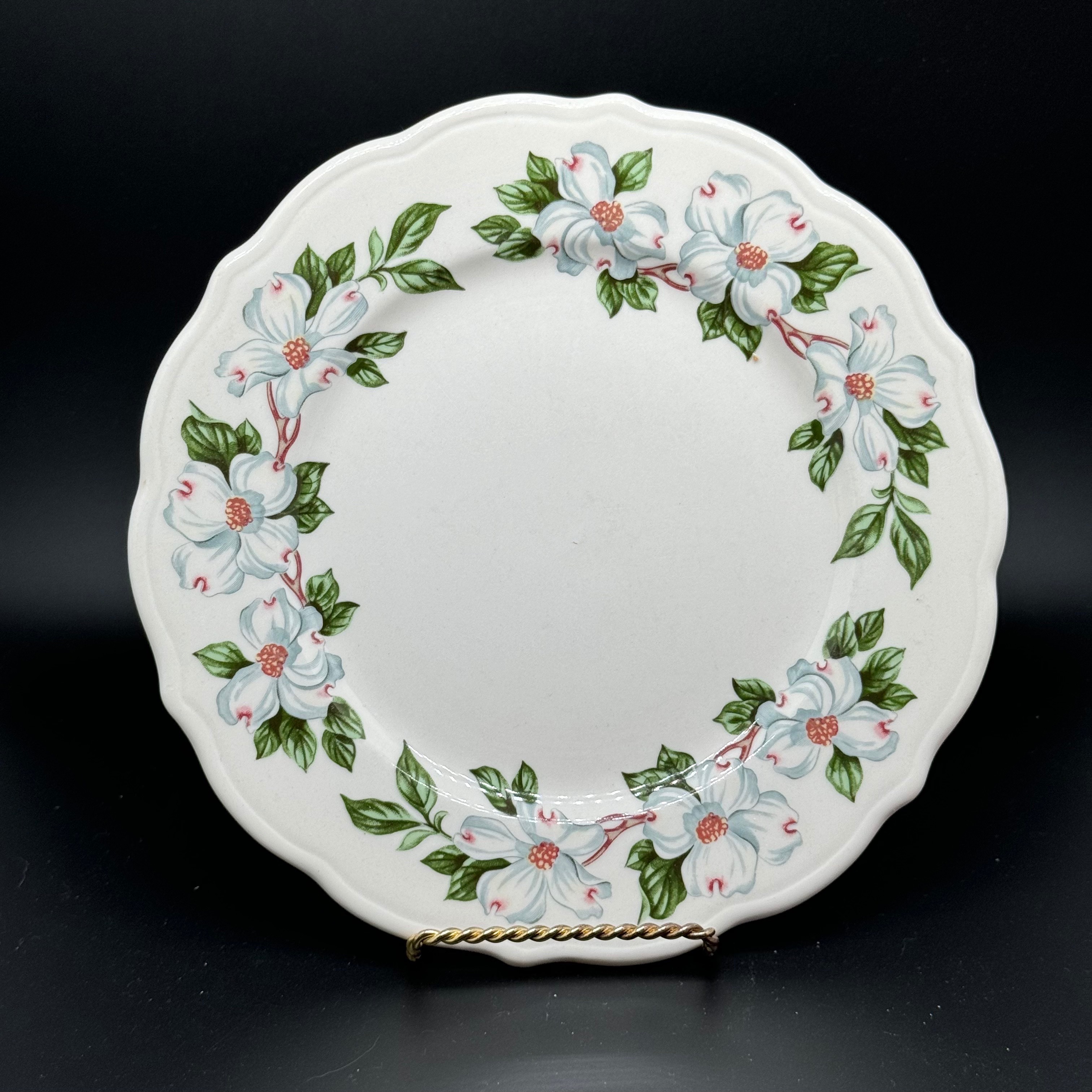 Small Plate SYRACUSE CHINA USA 1989 White Dogwood Pattern (Additional ...