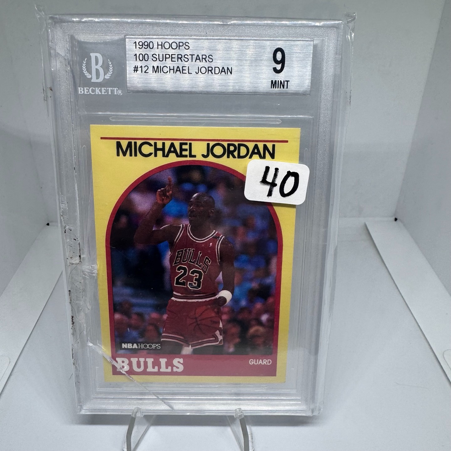 1990 Hoops Michael Jordan 100 Superstars BGS 9 Bulls