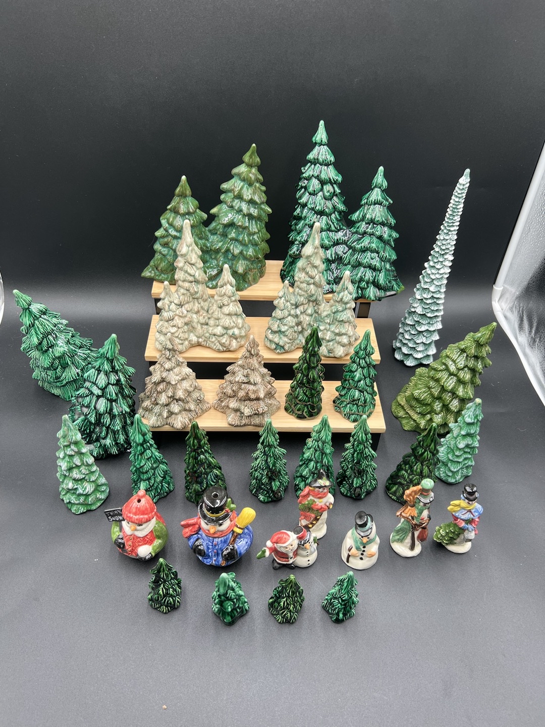 Large Lot Of Ceramic Christmas Trees & Figures