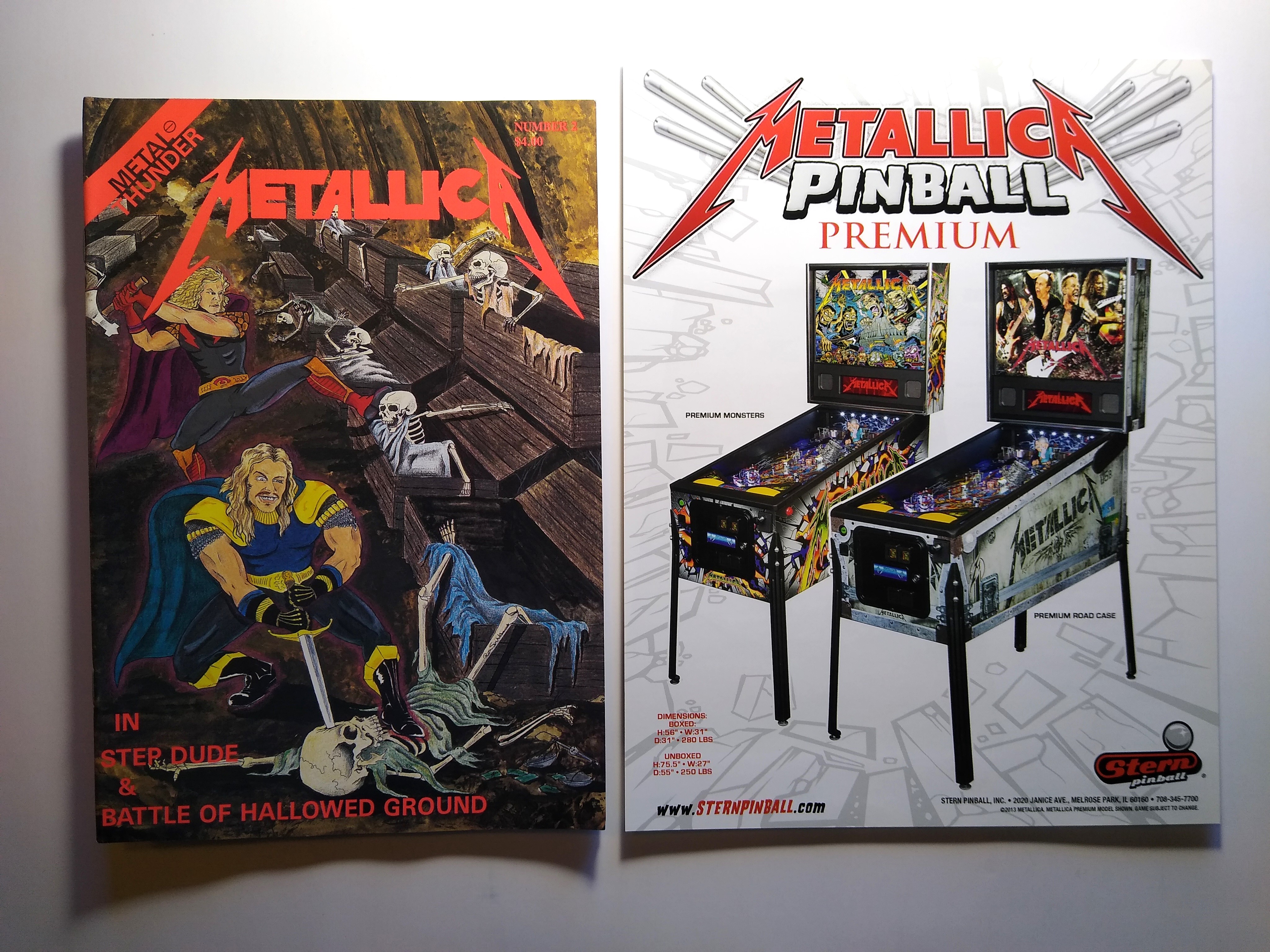 METALLICA Collectors Set Pinball Machine Flyer And Fantasy Rock Comic ...