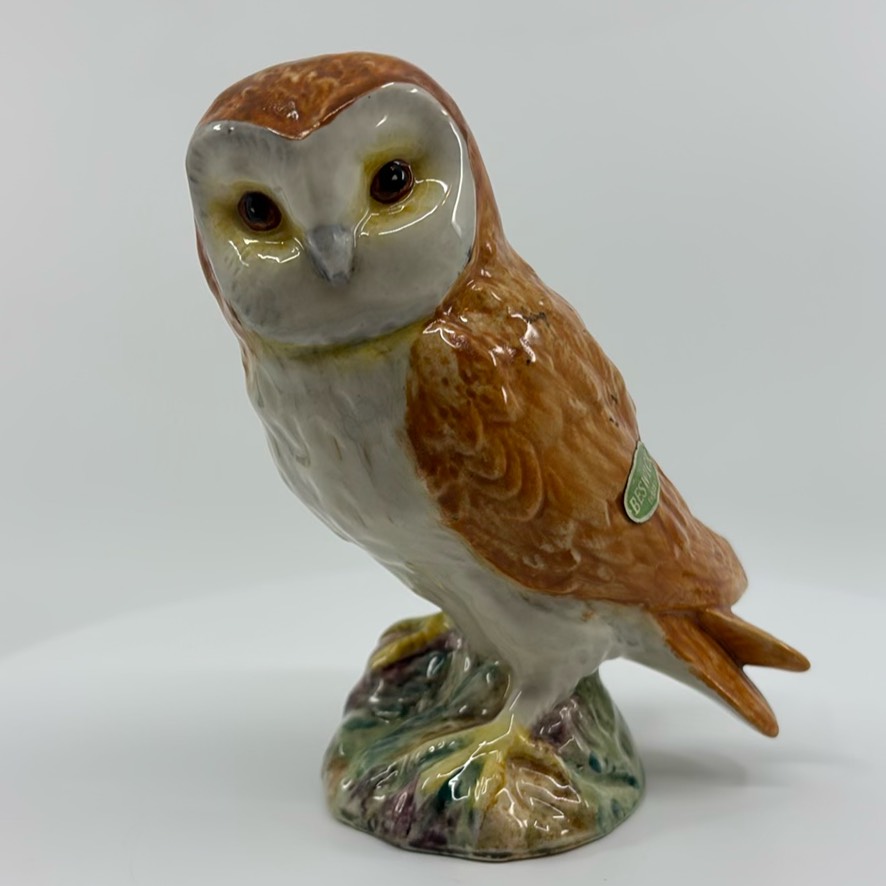 Beswick England Painted Porcelain Barn Owl Figure 4.5”