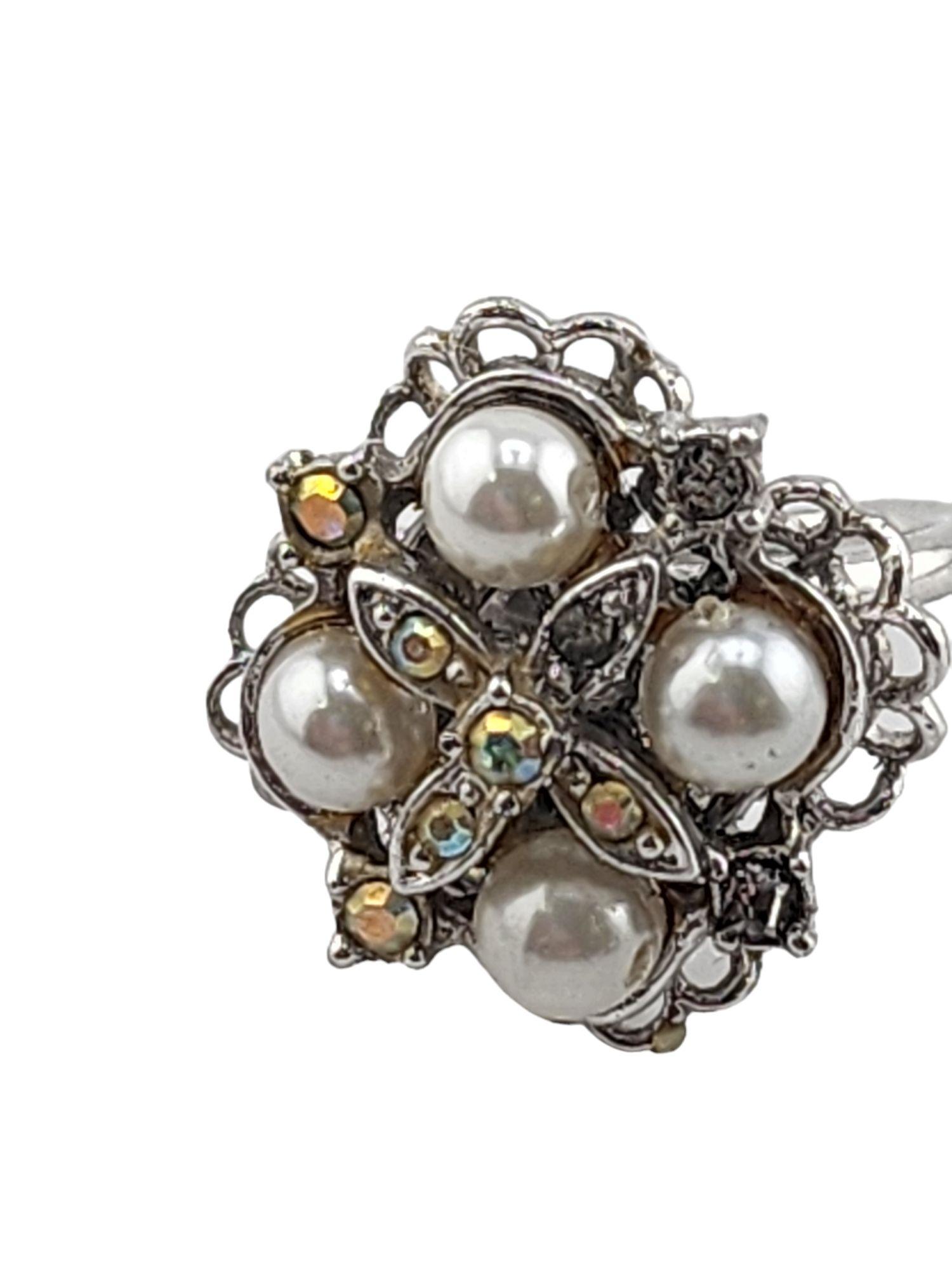 Vintage Adjustable Sarah Coventry Rhinestone Ring