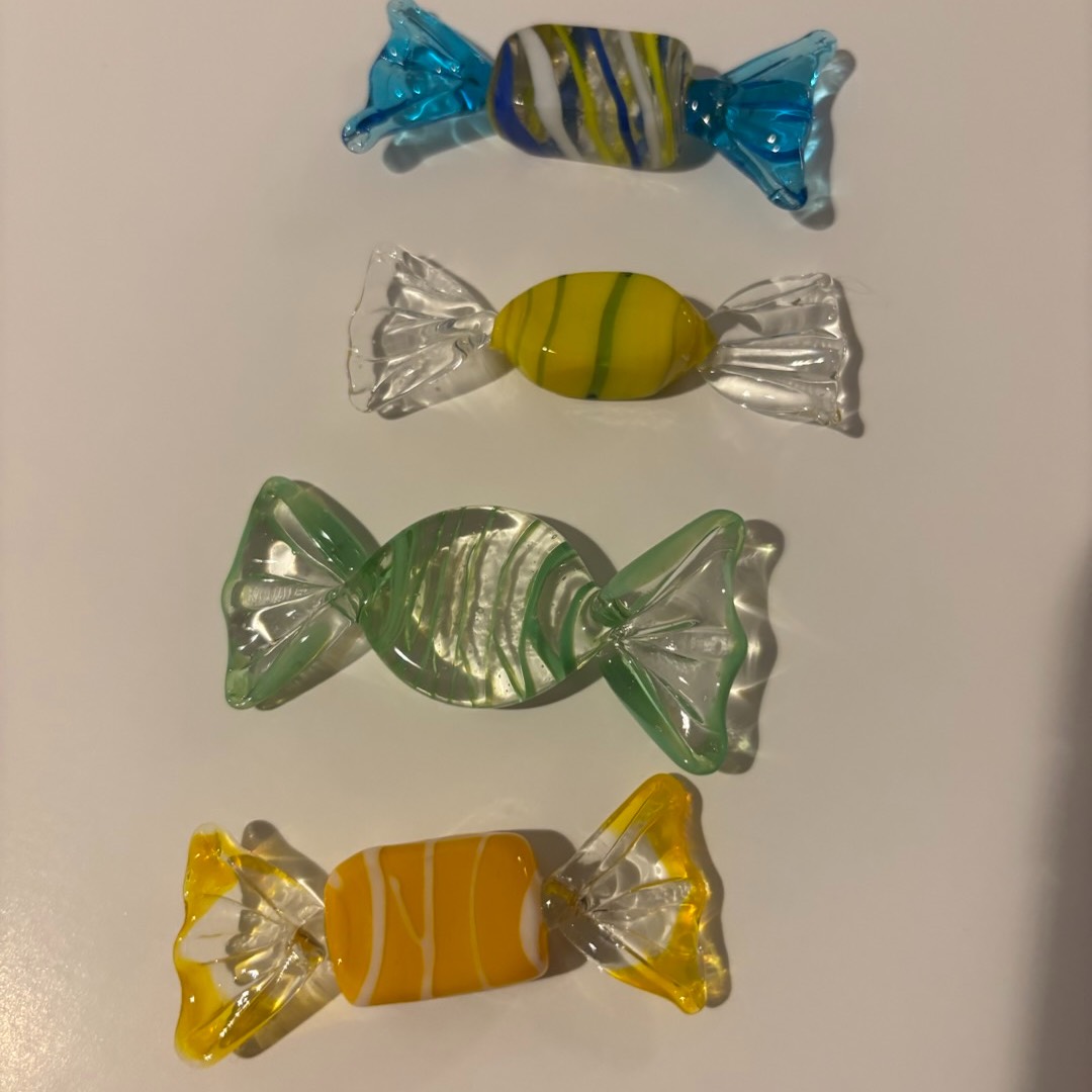 Glass Candy Pieces Set of 4