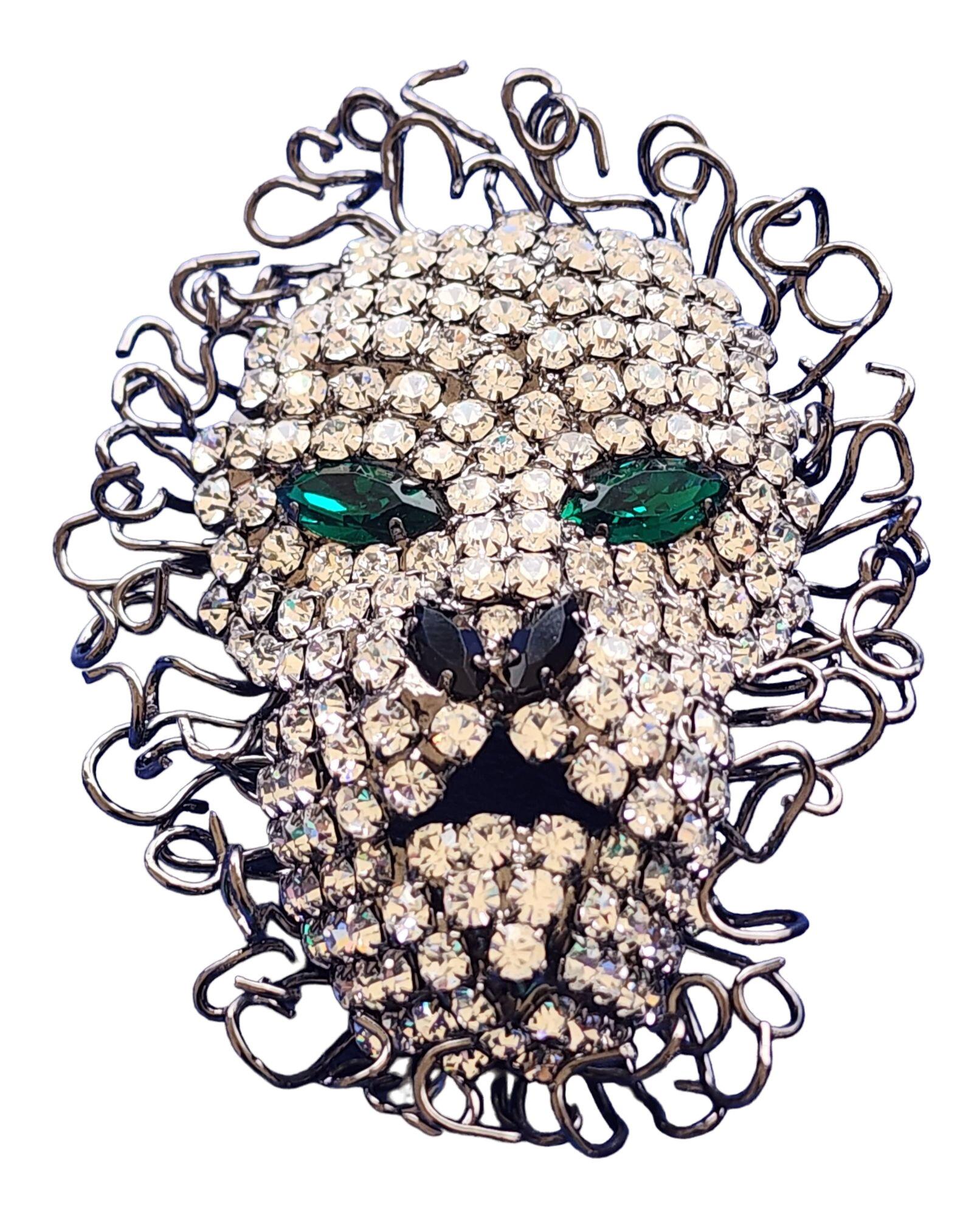 Chris Crouch "Moans" Couture Massive Lion Brooch (A2441)