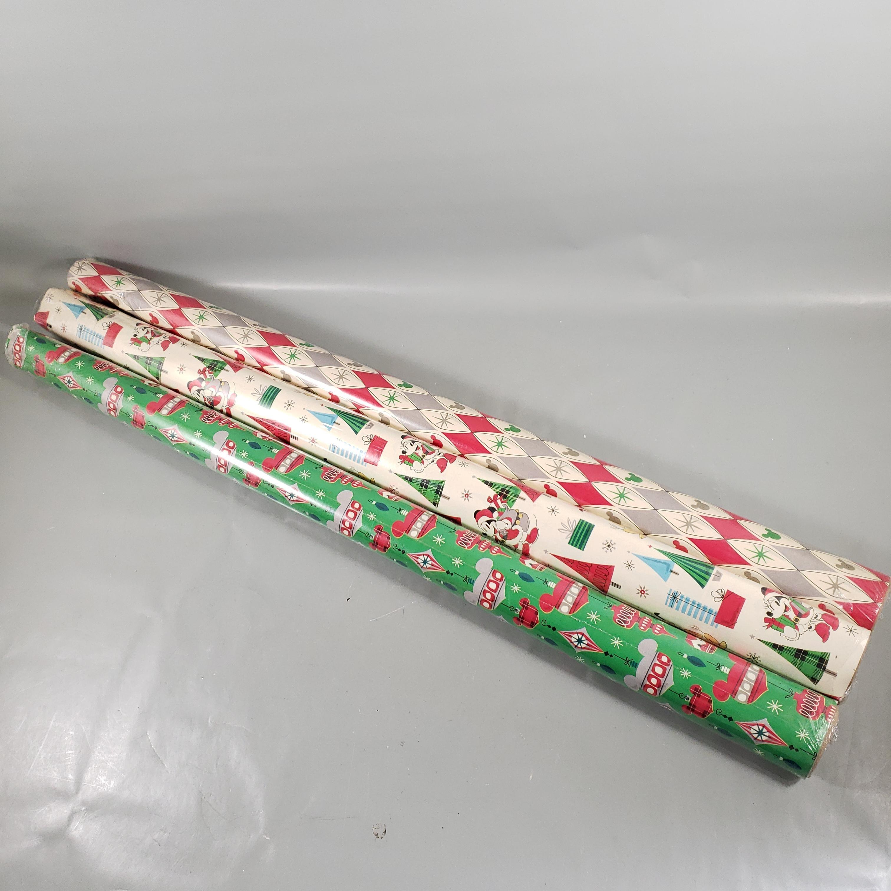 Vintage UNOPENED MICKEY MOUSE Disney Christmas WRAPPING PAPER ROLLS