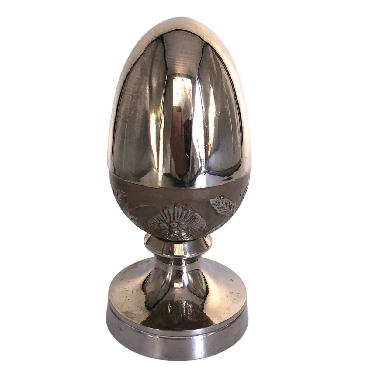 EGG PEDESTAL FIGURINE STATUE 4" Enamel on Metal