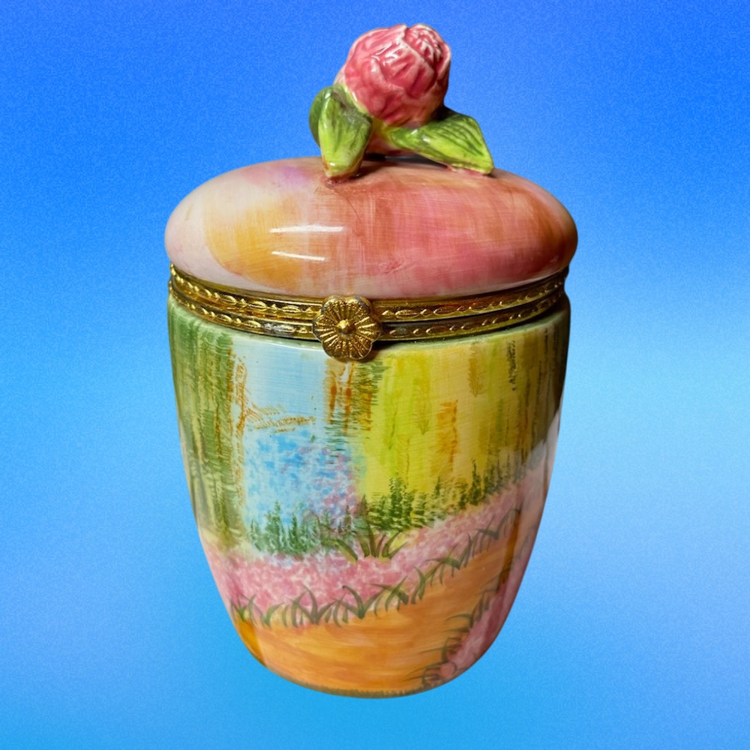 Hand Painted Trinket Box - Claude Monet Impressionist Inspired