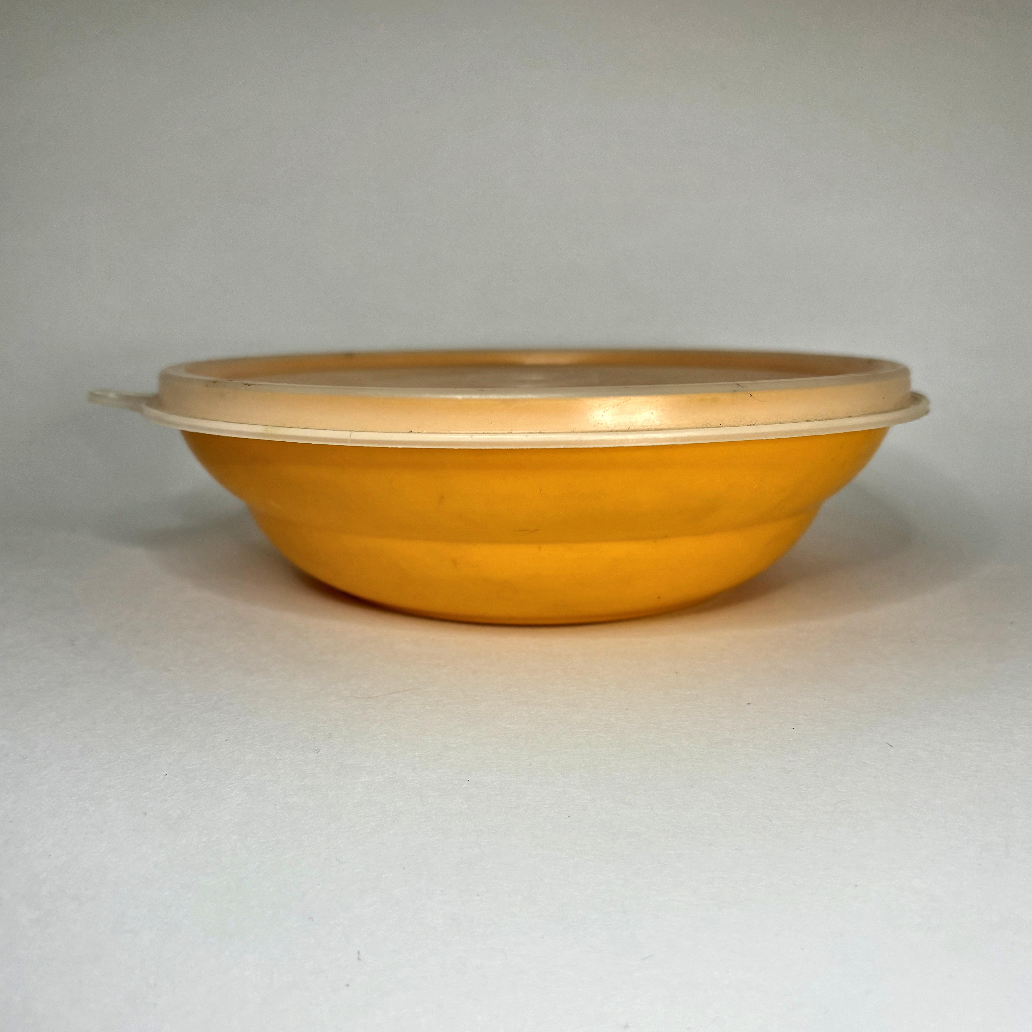 Tupperware Orange 155 Cereal Bowl Lid Ribbed Retro 1970s Vintage Made USA