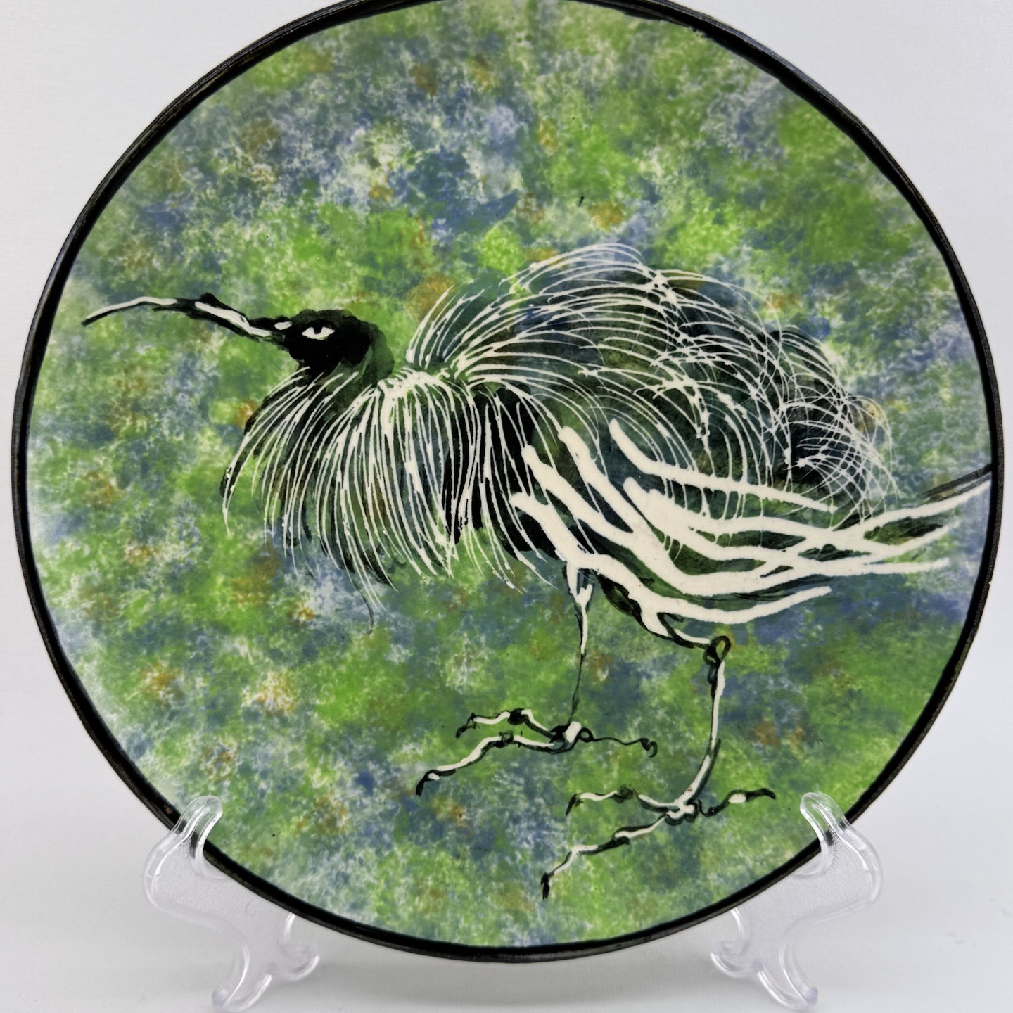 Vintage Hand Painted Kiwi Bird Decorative Plate Signed Paula Bachman 1970