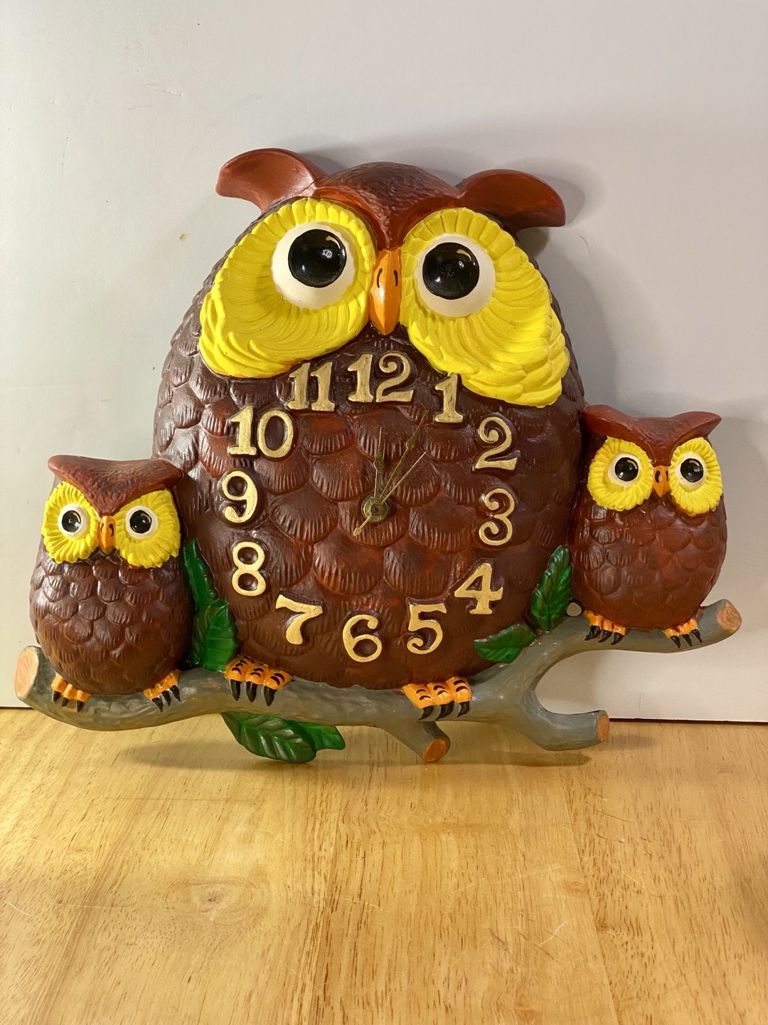 1974 Arnels Ceramic Owl Clock Works!