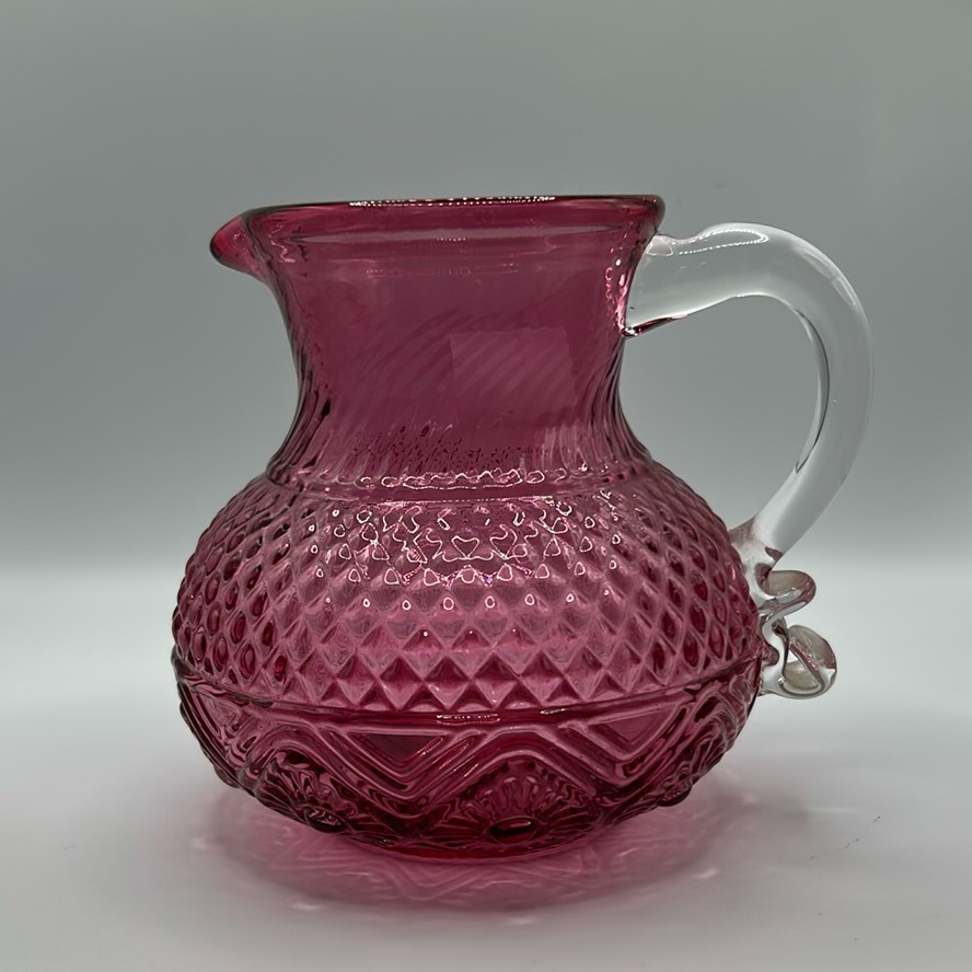Pilgrim Glass Cranberry Diamond Pattern