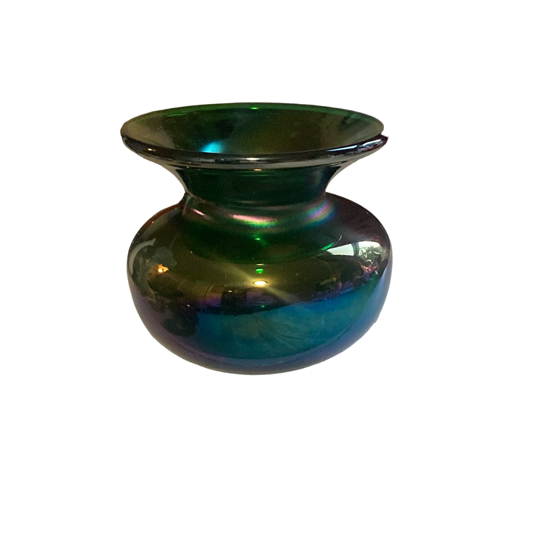 Gibson Glass Green Carnival Spittoon
