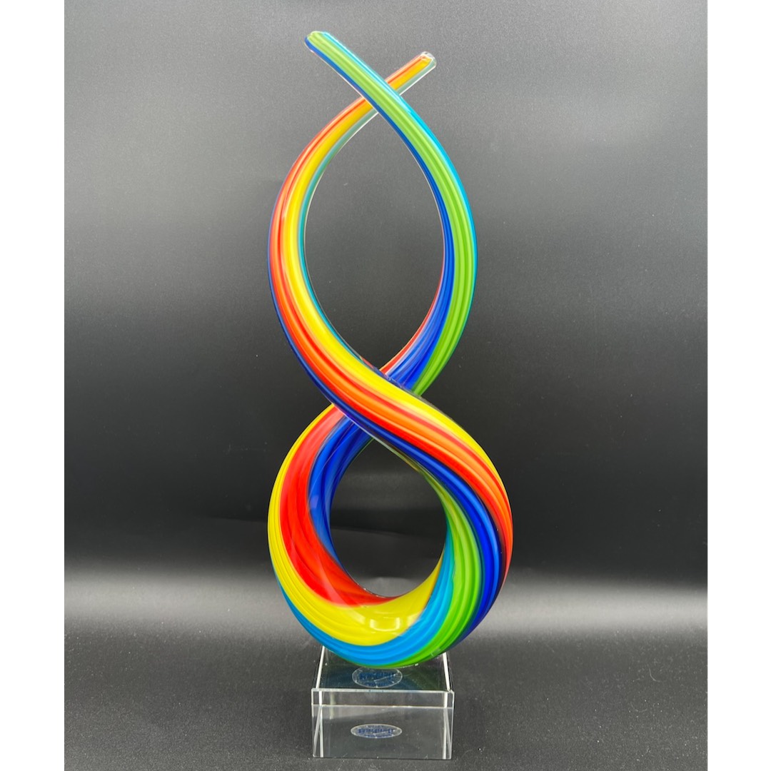 Amazing Rainbow “Spectrum” BADASH Glass Art Sculpture 15” READ