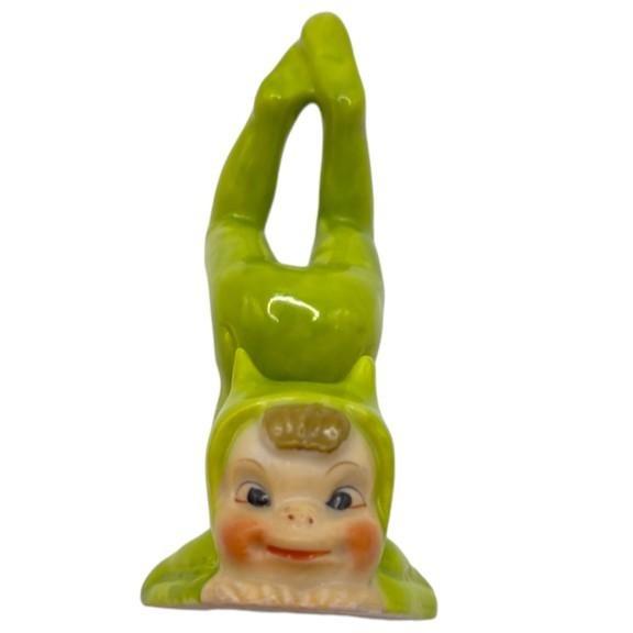 Whimsical Pixie Standing on Head - 4" tall