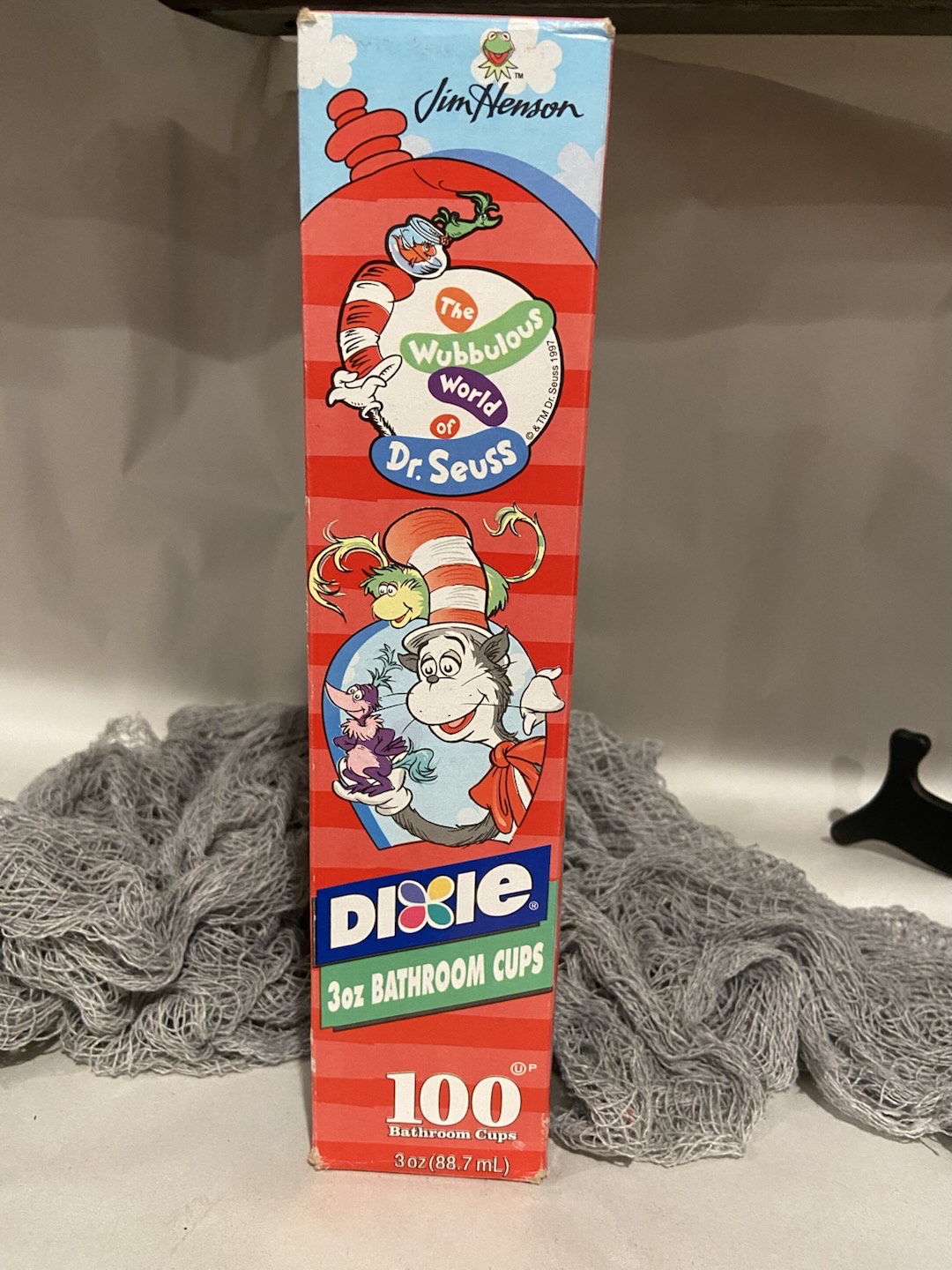 Vintage Dixie Cups Wubbulous Dr. Seuss Opened Box 3oz 1997 Jim Henson