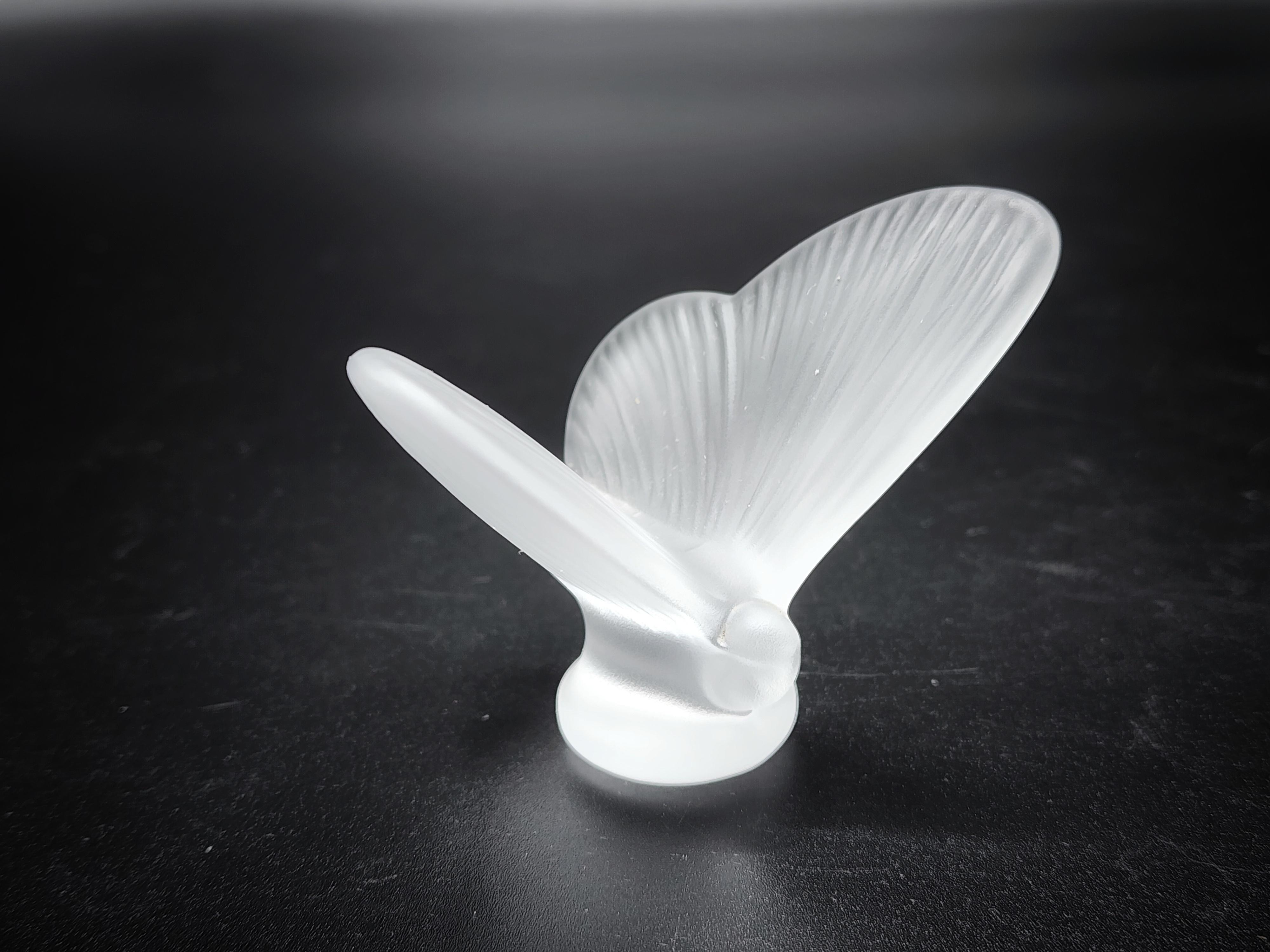 Rare Crystal Sevres France Glass Butterfly Figurine Paperweight 2 1/4"