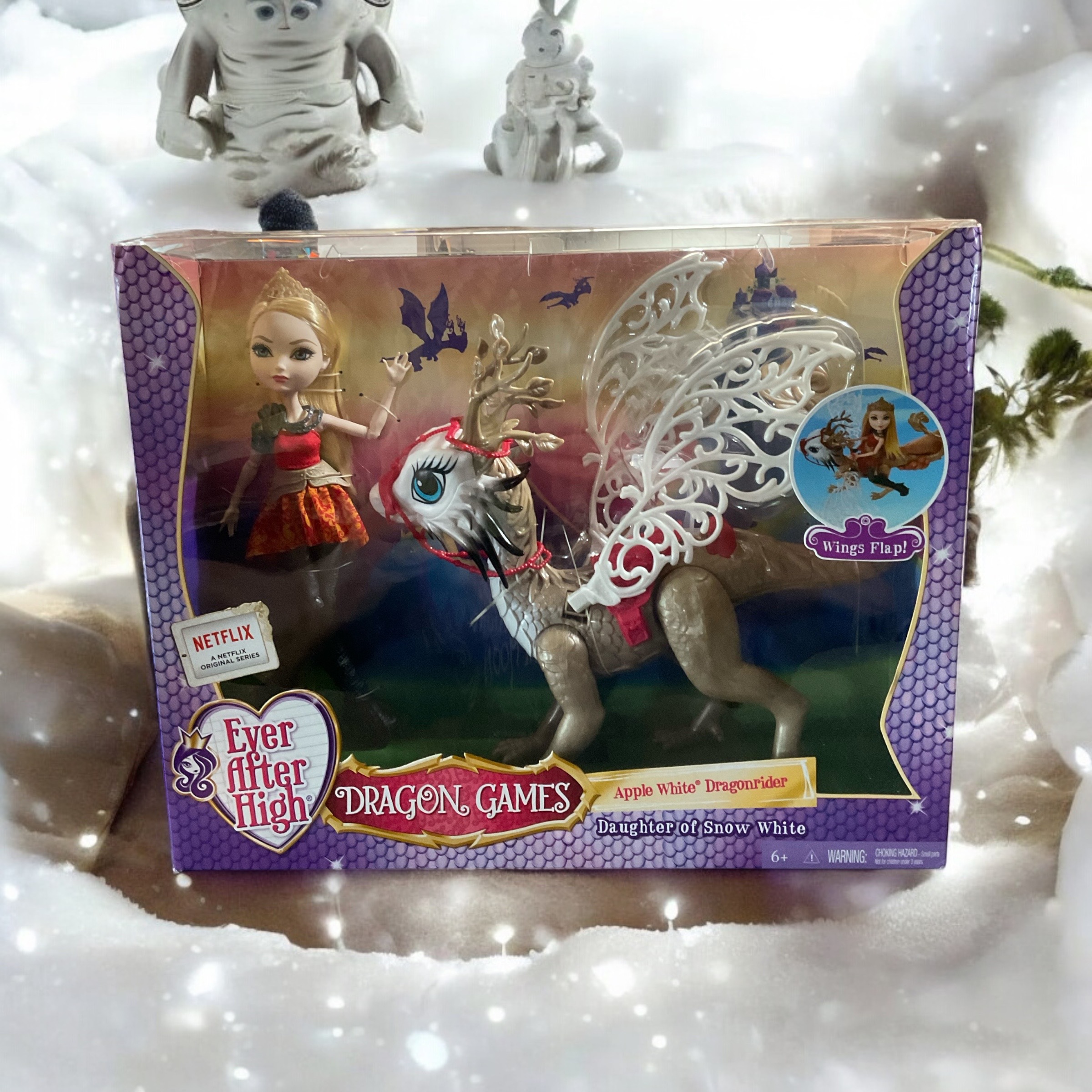 NIB Mattel Ever After High Dragon Games & Apple White Dragon Rider