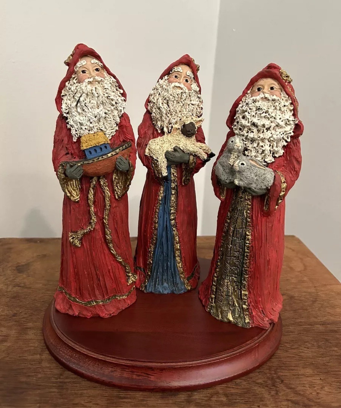 3 Vintage 90s Constance Collection Christmas Santa Figures Signed ...
