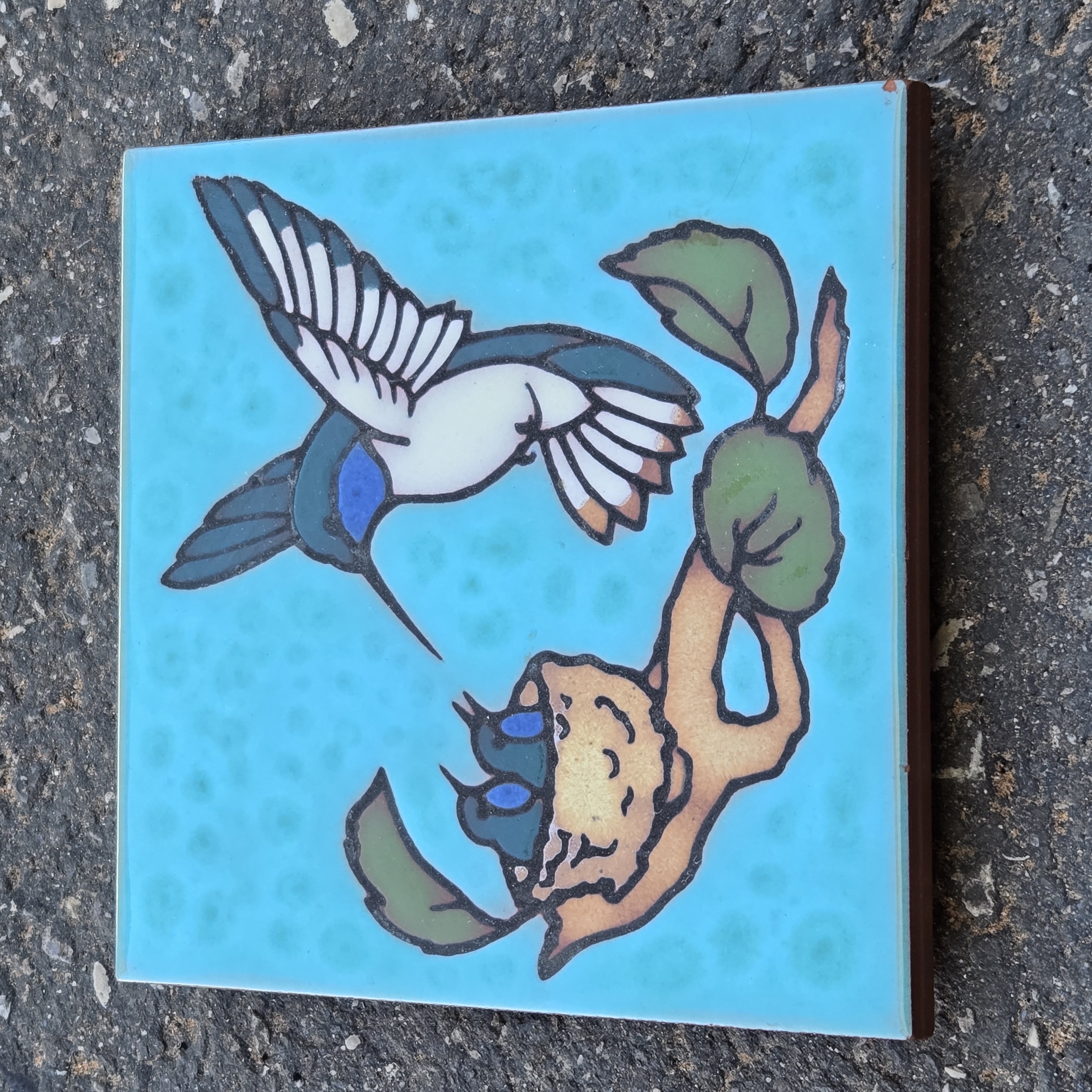 Cleo Teissedre Hummingbird Feeding Babies Ceramic Tile Trivet Wall ...