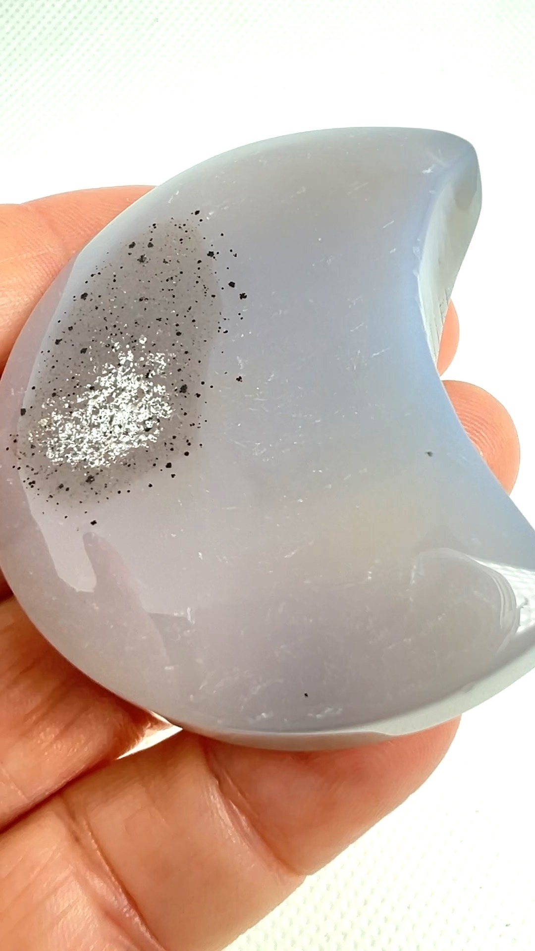 Agate Crescent Moon 🌙 Crystal Gemstone. Celestial. 2” length x 1-3/4 ...