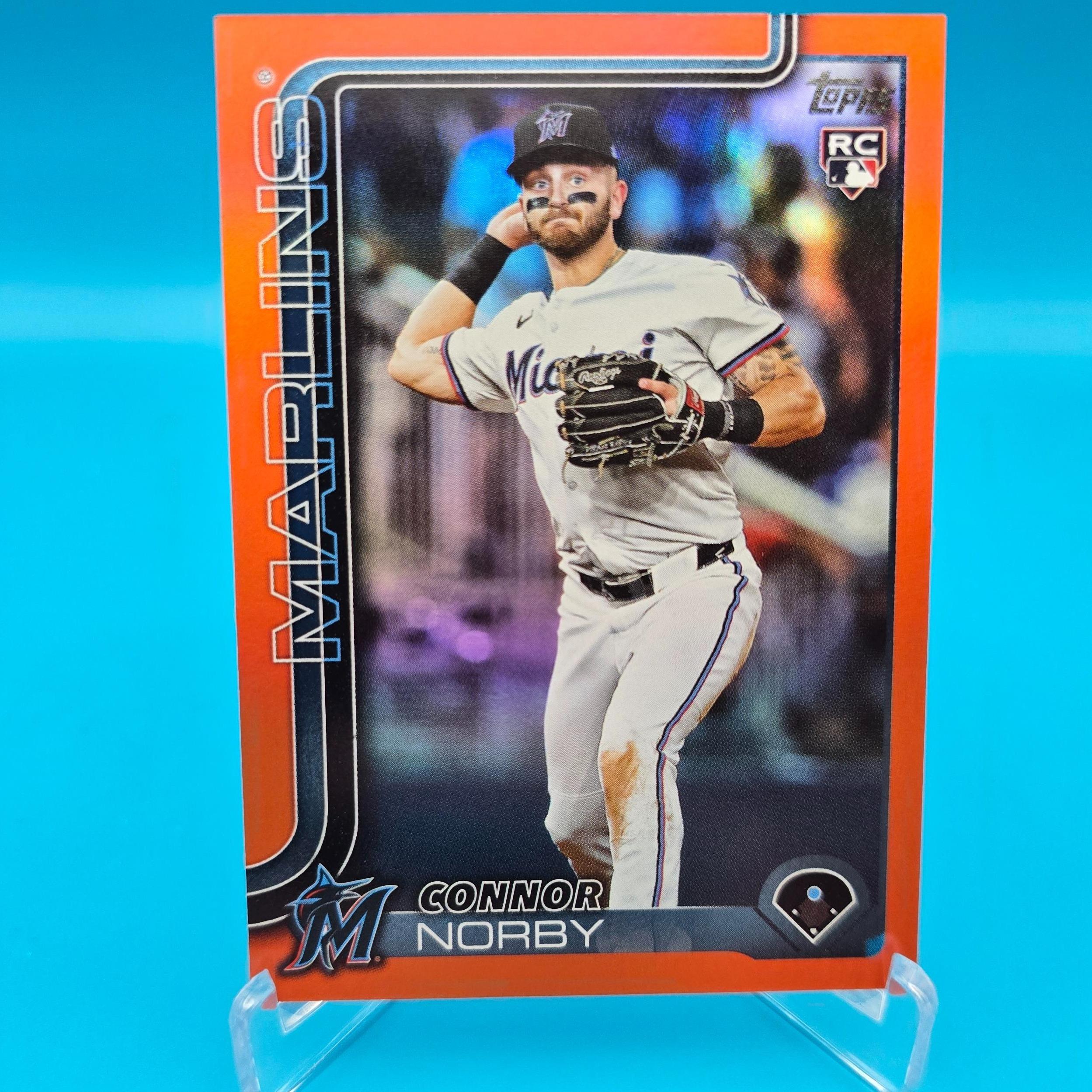 Connor Norby 2025 Topps Series I Orange Foil RC 14/25 Miami Marlins