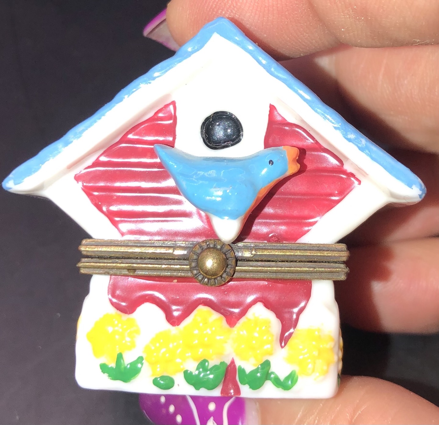 #29 - Midwest Cannon Falls porcelain birdhouse trinket box