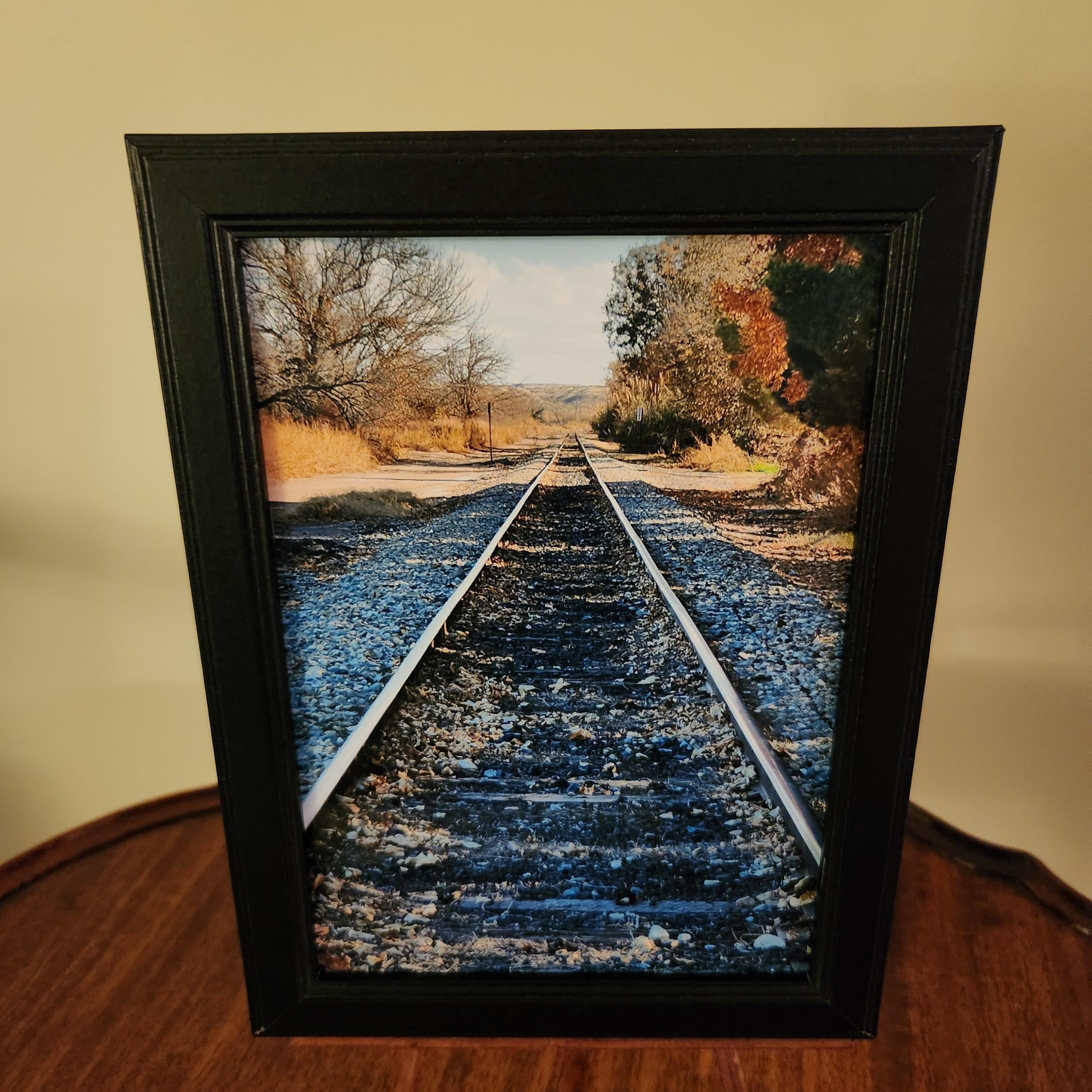 Photograph Of Train Tracks, 5x7, Free Shipping, Frame Not Included