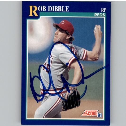 Rob Dibble Signed Cincinnati Reds 1991 Score Baseball Card #17