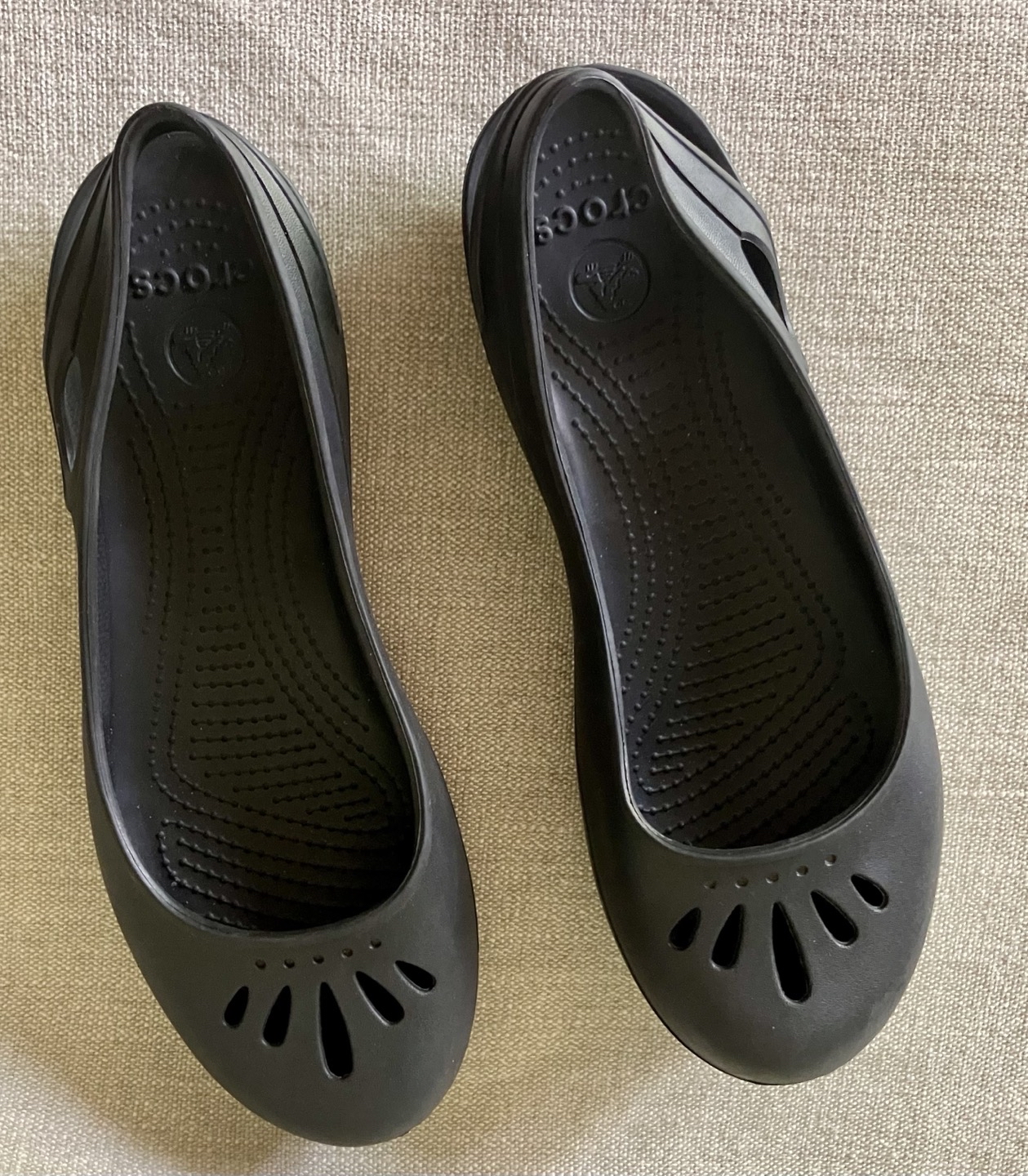 Crocs Kadee Womens Size 10 Work Ballet Flat Black Lock Slip-Resistant ...