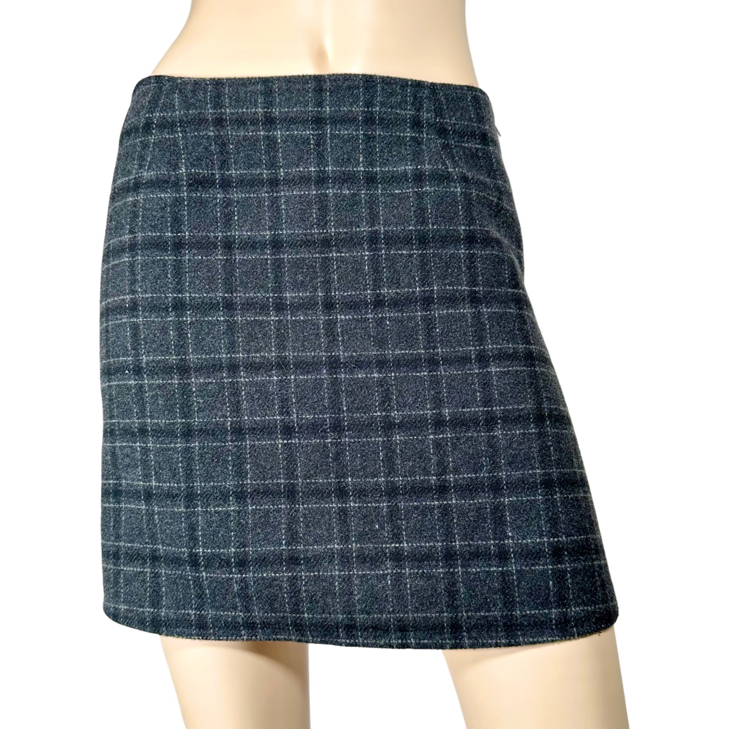Y2K Orsay Grey & Black Plaid Mini Skirt