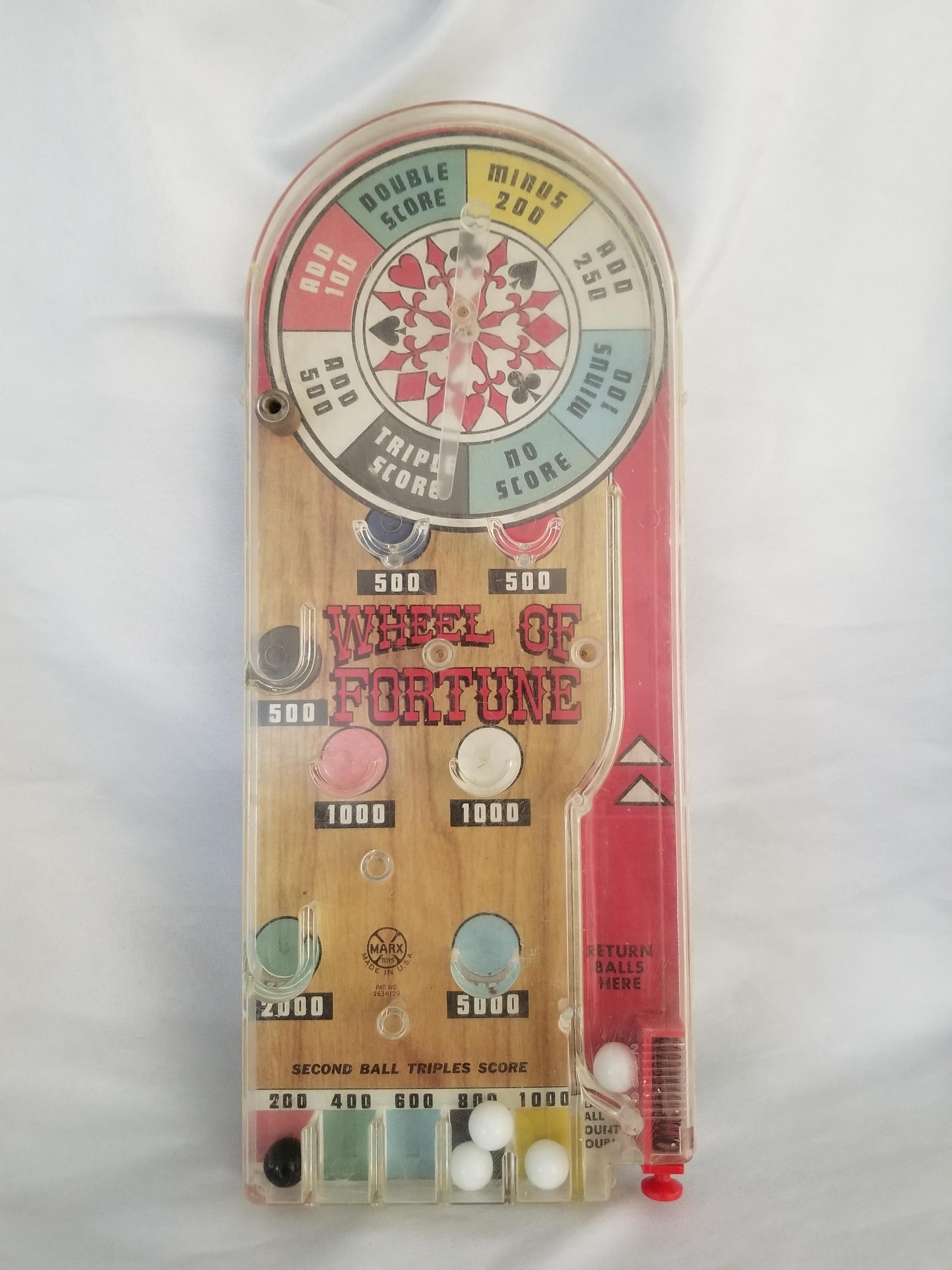 VIntage Marx Toys Wheel of Fortune Tabletop Pinball Game