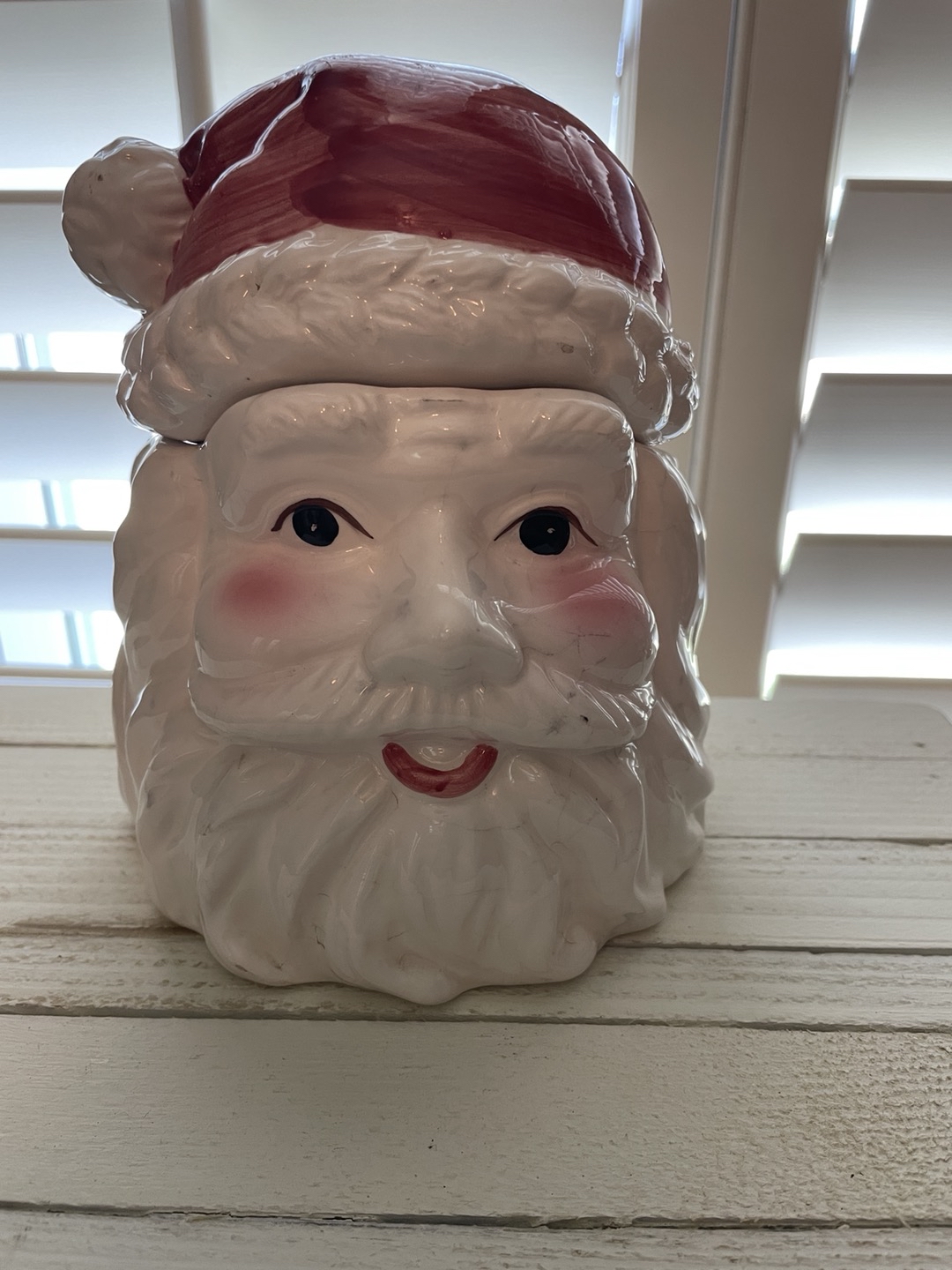 Vintage Ceramic Santa Head Treat Jar