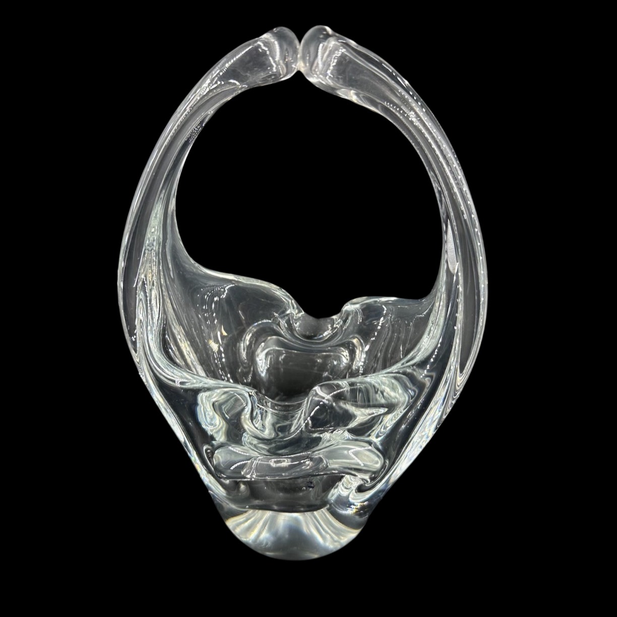 Clear Art Glass Free Form Basket (IN BOOTH)