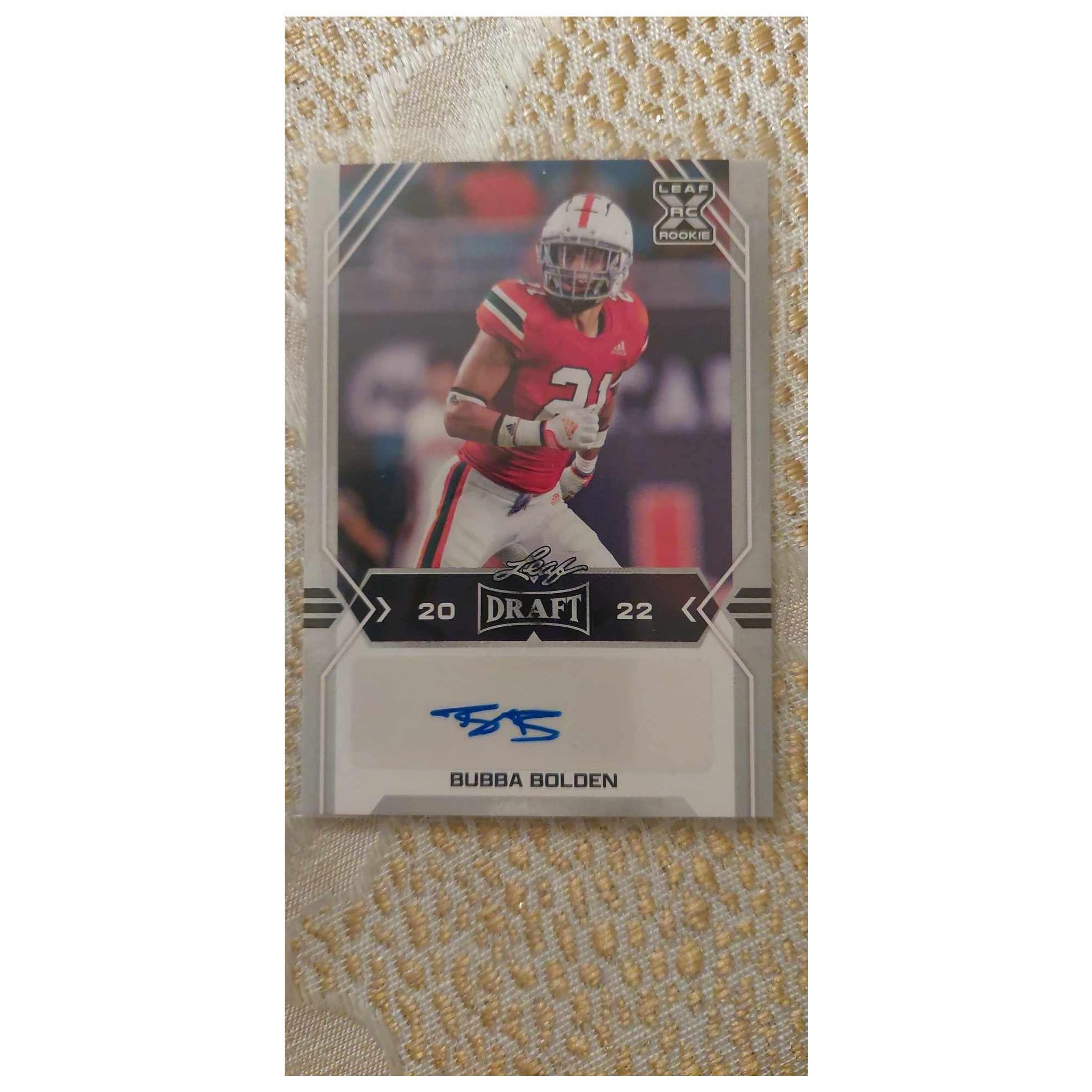 Bubba Bolden Auto. 2022 Leaf Draft.