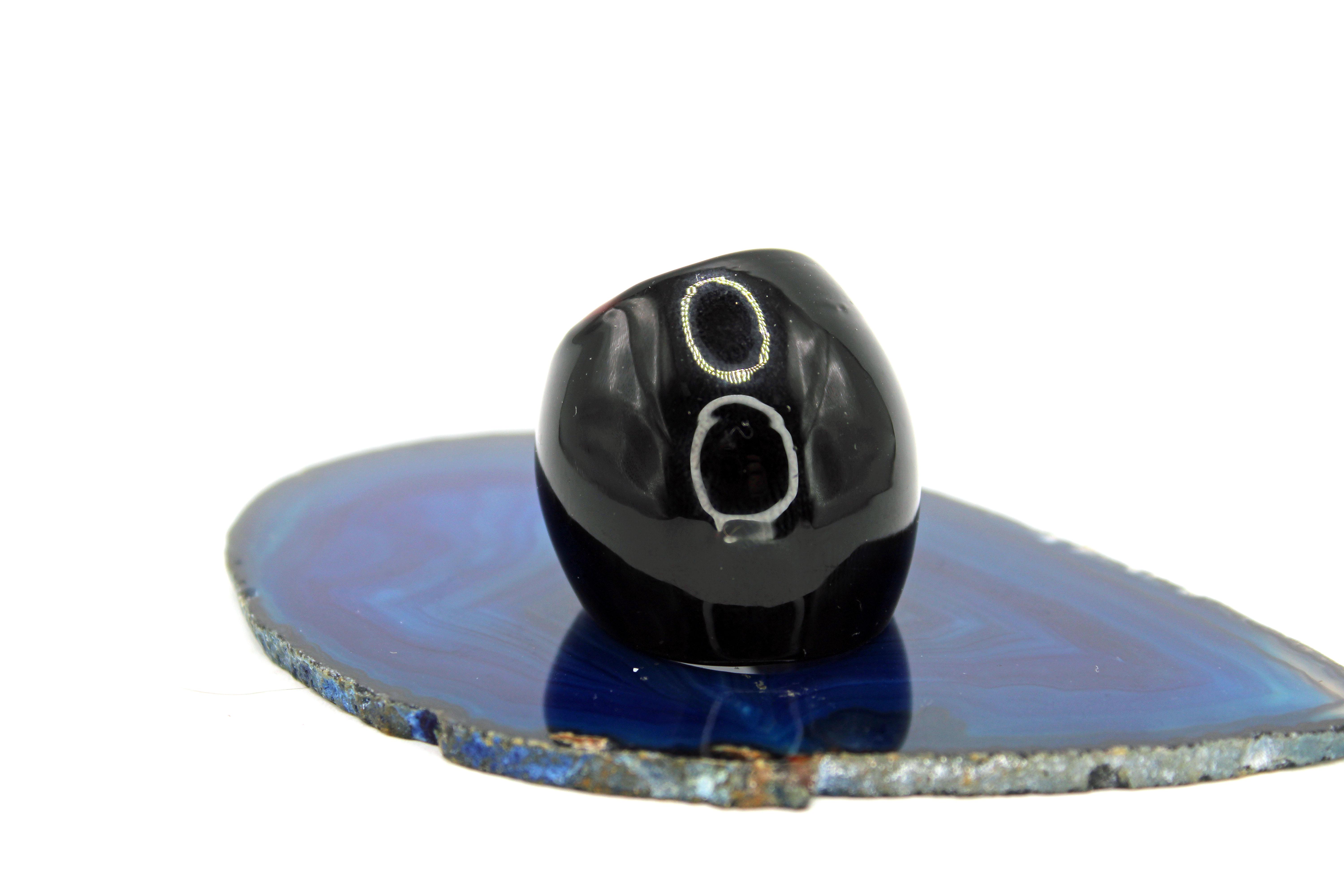 1970's Handblown Black Glass Ring