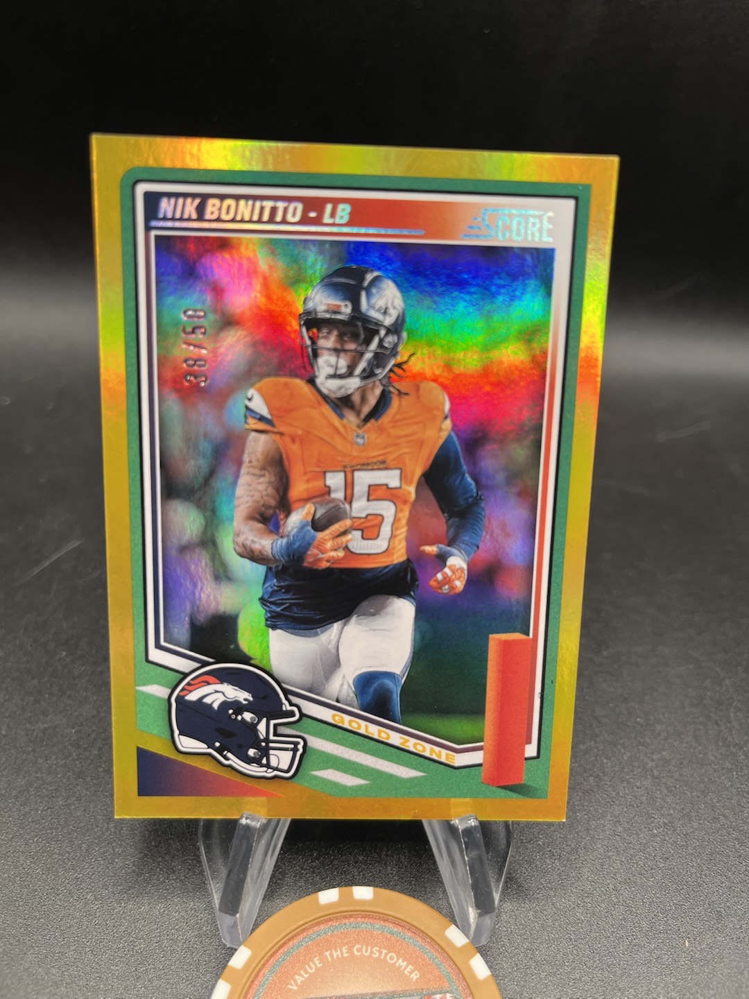 Nik Bonitto Gold #/50 2025 Score Denver Broncos